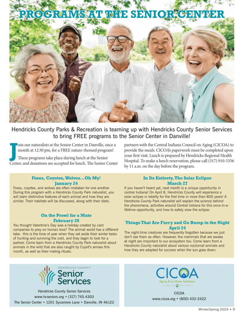 Seniors Programs – Hendricks County Parks & Recreation